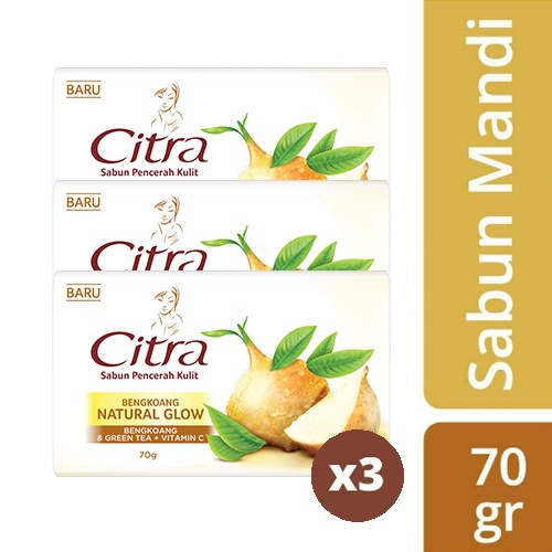 Jual Citra Sabun Mandi Natural Glow Bengkoang 70 gr x3 | Shopee Indonesia