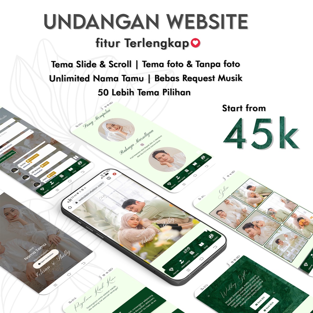Jual Undangan Digital Website Pernikahan | Tanpa Foto & Tema Foto ...