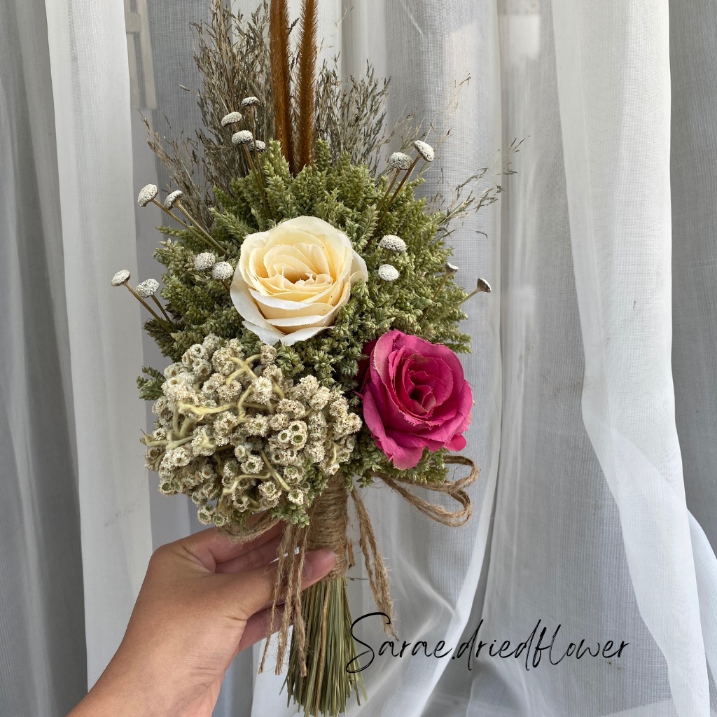 Jual BUKET BUNGA KERING DRIED FLOWER DRY FLOWER (BUKET MAWAR UNGU ...