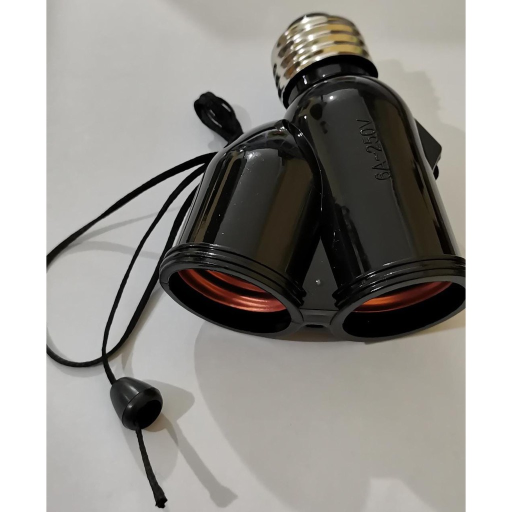 Jual Fitting Fiting Tarik 2Lampu MITSUI Tali saklar tarik cabang 2 dua Lampu E27 | Shopee Indonesia