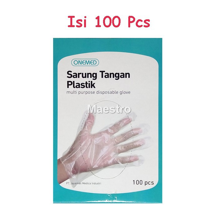 Jual Sarung Tangan Plastik OneMed Box Isi 100 Pcs Transparan | Shopee Indonesia