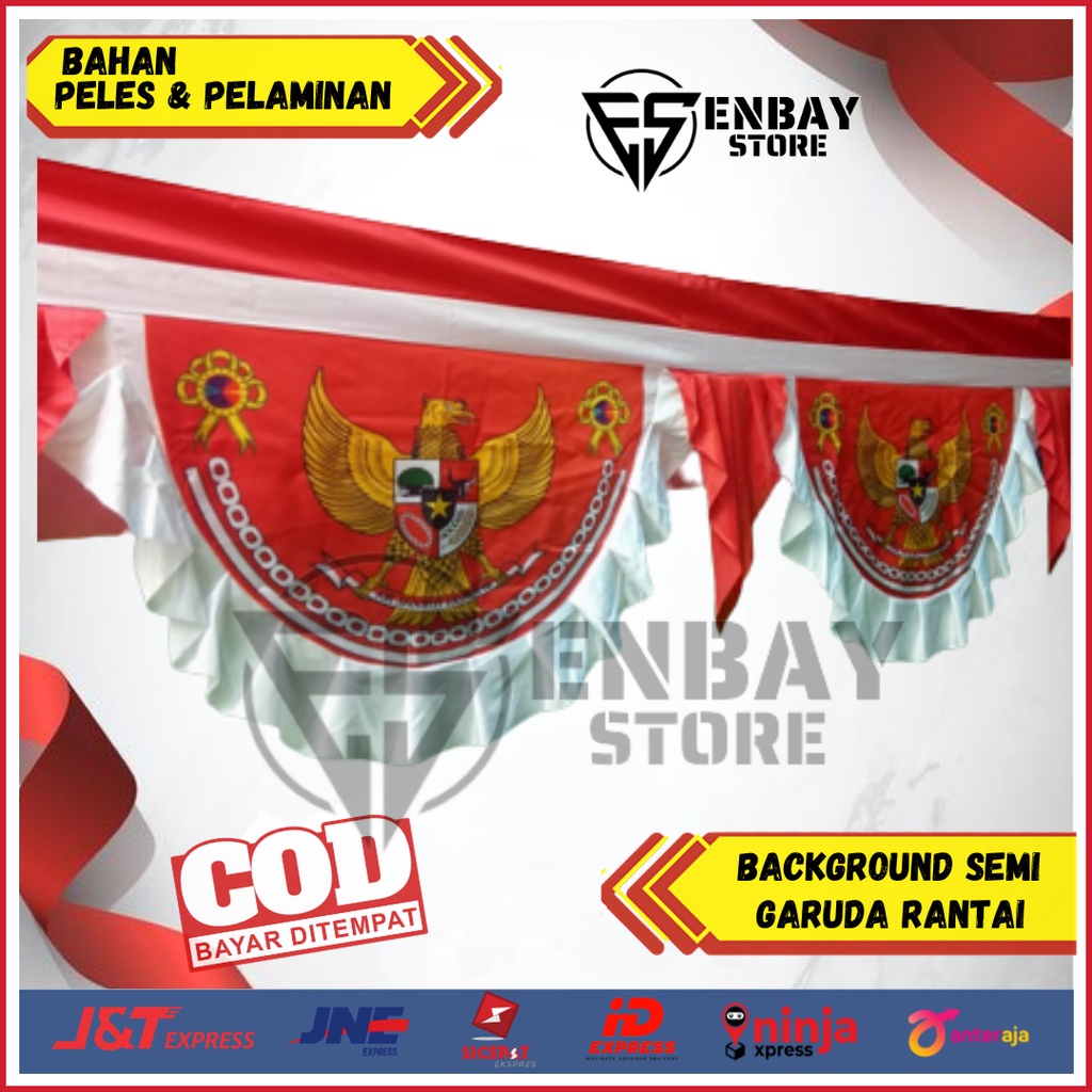 Jual Bendera Background Garuda Merah Putih 5 Gelombang ( 4 Meter ...