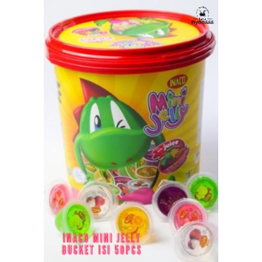 Jual Inaco Mini Jelly Bucket Isi 50pcs Mix / Mini Jelly Kemasan Ember ...