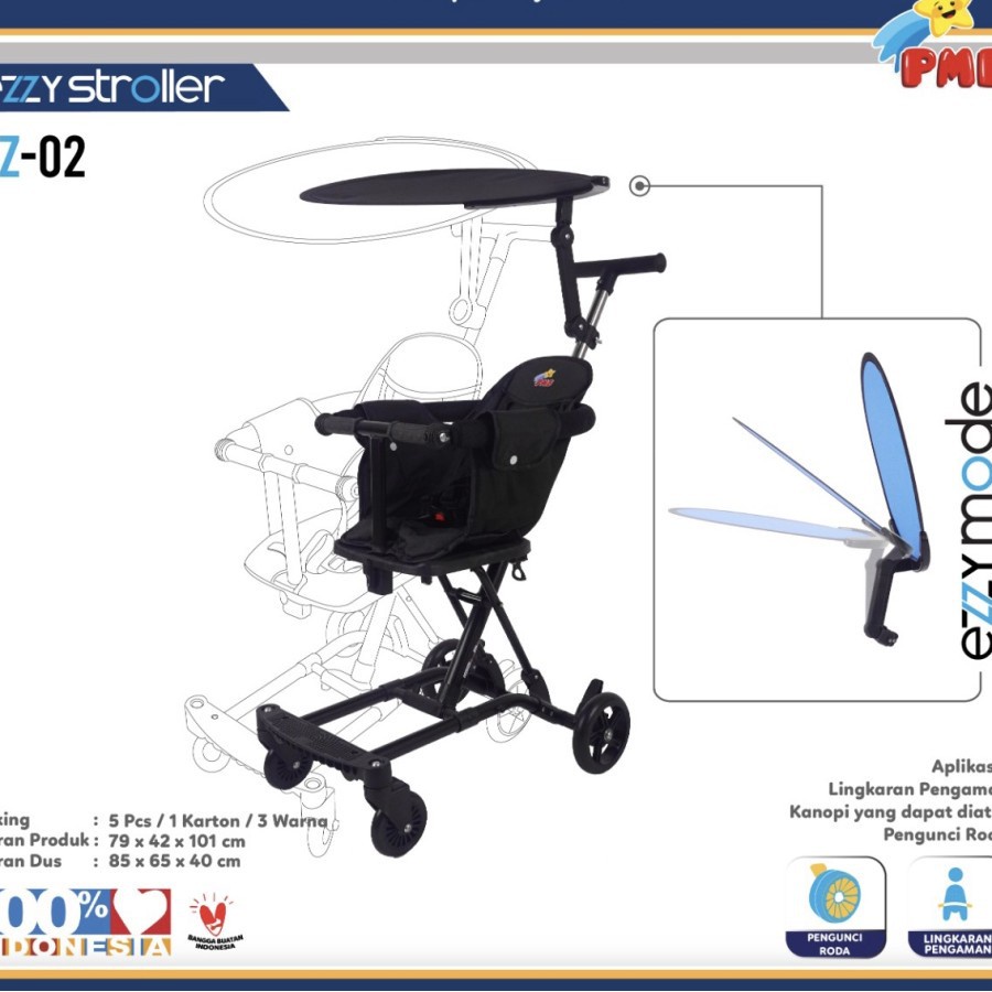Jual STROLLER BAYI ANAK BABY PMB EZ 02 EZ02 EZZY KERETA DORONGAN | Shopee Indonesia