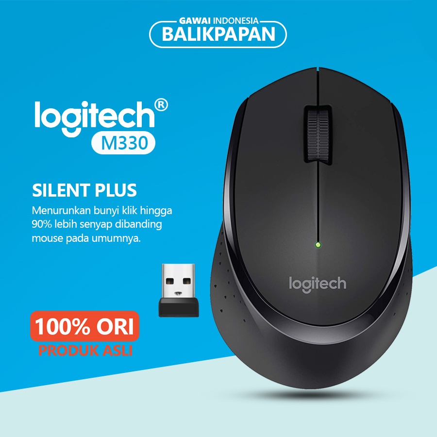 Jual Logitech M330 Silent Wireless Mouse ORIGINAL (Black) | Shopee ...