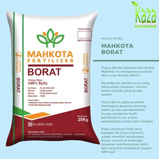 Jual Pupuk Mahkota Borat 1 kg Repack Original Mikro Boron Borate B2O3 ...