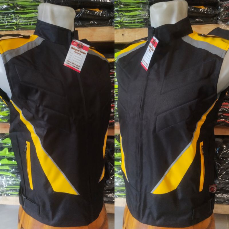 Jual rompi biker rompi motor komunitas safty chodura blackyellow ...