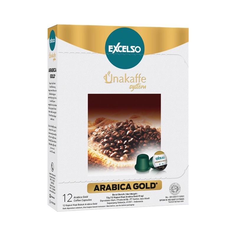 Jual Excelso Unacaffe Capsule Coffee Arabica Gold (12 pods/ 6Gr), Stok ...