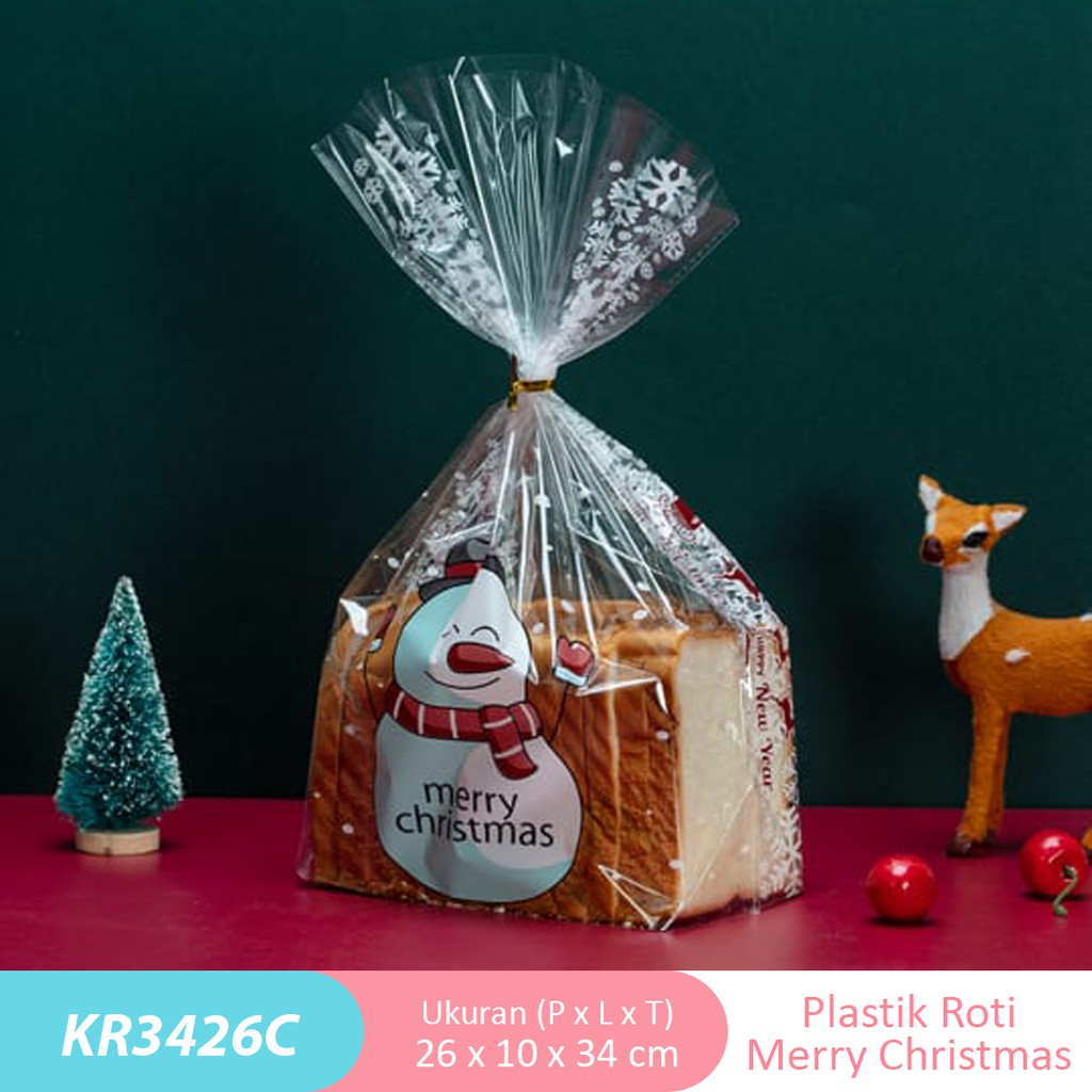 Jual Plastik Roti Tawar/ Kemasan/ Bungkus/ Packaging Roti Tema Natal ...