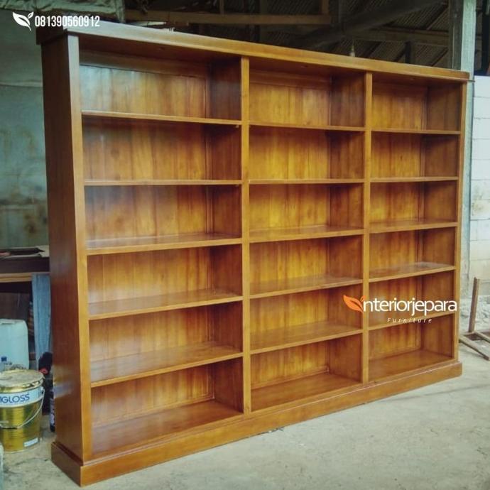 Jual Rak Buku Perpustakaan 250 Cm, Rak Jati Minimalis | Shopee Indonesia