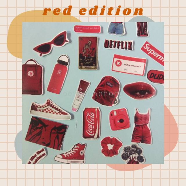 Jual Sticker Tumblr : Red Edition | Shopee Indonesia
