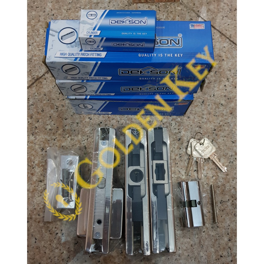 Paket Set Patch Fitting Jepitan Pintu Kaca Dekkson Dekson PT 10 PT 20 US 10 Cylinder Silinder ...