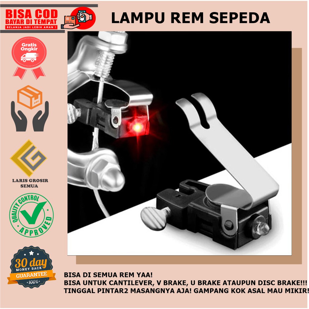 Jual LAMPU REM SEPEDA Bicycle Nano Brake Light Cycling LED Bike Warning ...