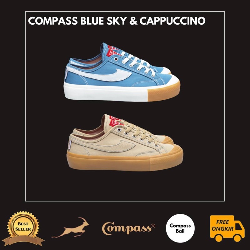 Jual [ORIGINAL]SEPATU COMPASS BLUE SKY & CAPPUCINO | Shopee Indonesia