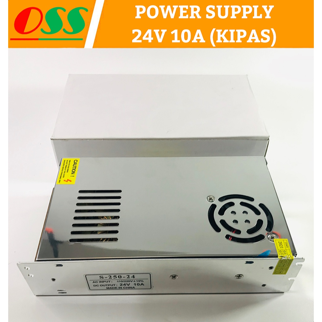 Jual POWER SUPPLY 24V 10A / PSU 24V 10A SMPS TRAFO SWITCHING POWER + KIPAS FAN | Shopee Indonesia