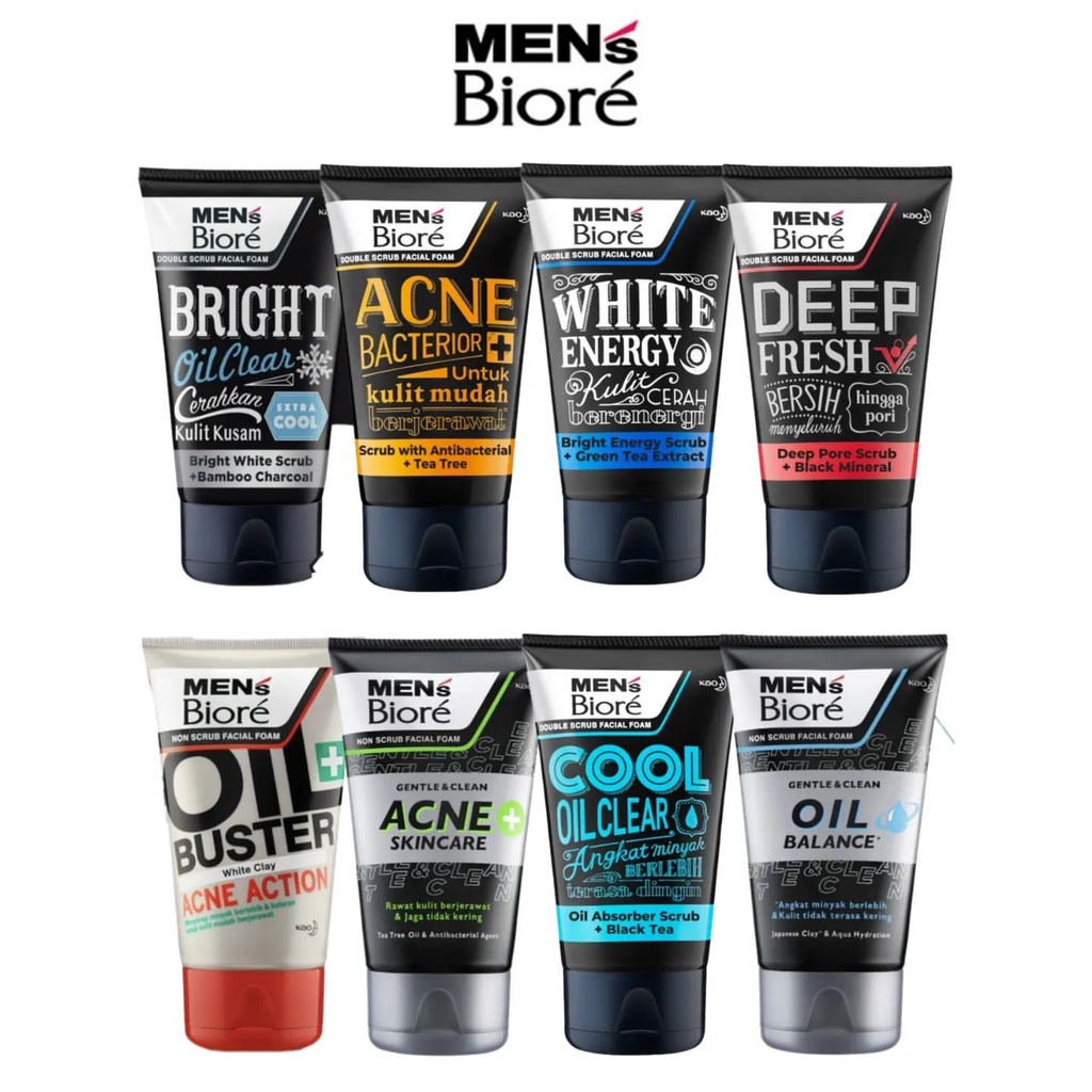 Jual MENS BIORE Double Scrub Facial Foam - Pembersih Wajah Pria - Sabun Cuci Muka Indonesia ...