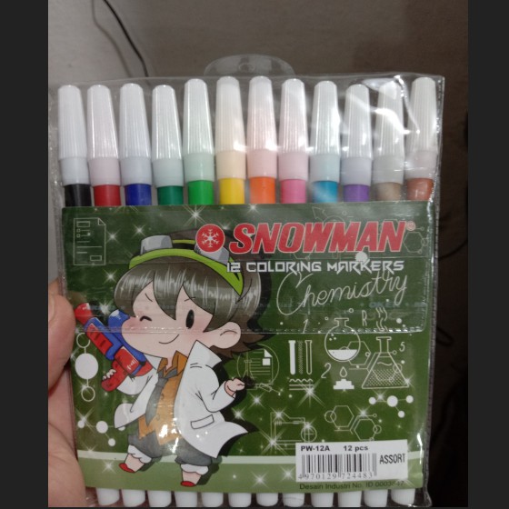 Jual Spidol Snowman Kecil 12 Warna / Markers | Shopee Indonesia