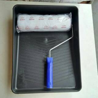 Jual 1SET Kuas roll cat 10 inch + bak cat / kuas cat lengkap wadah cat ...