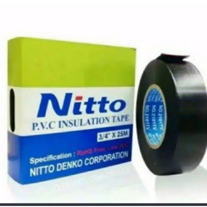 Jual Isolasi nitto listrik original tape hitam pvc kabel nitto asli ...