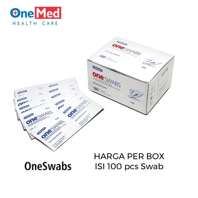 Jual Onemed Alkohol Swab Kapas Alkohol One Swabs / Oneswabs isi 100 ...