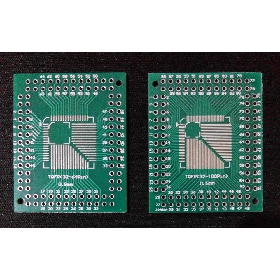 Jual SMD FQFP TQFP 32 44 64 80 100 0.5mm 0.8mm to DIP Connector adapter PCB | Shopee Indonesia