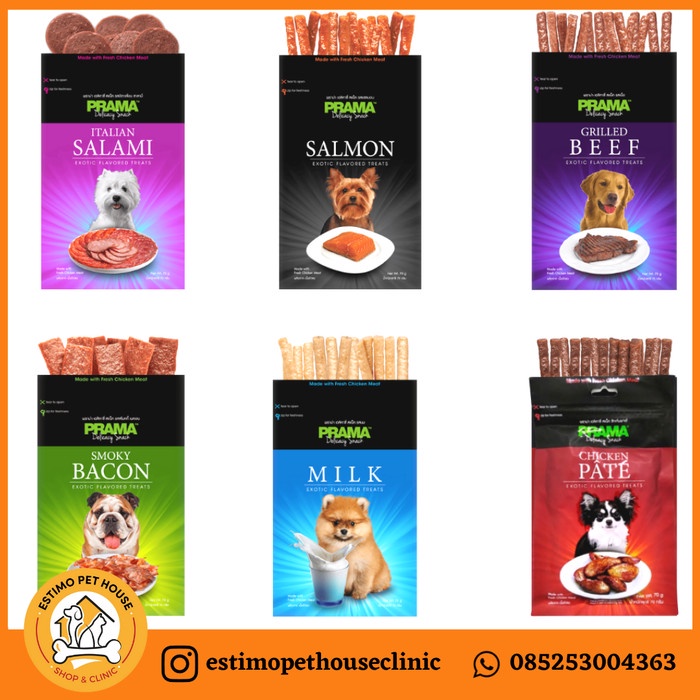 Jual PRAMA Snack Anjing Berbagai Rasa 70gr | Shopee Indonesia