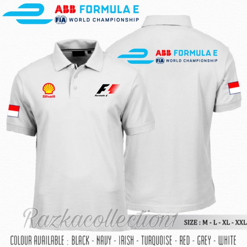 Jual Polo Shirt Formula E / Baju Kaos Kerah Formula E FIA Sponsor Logo ...