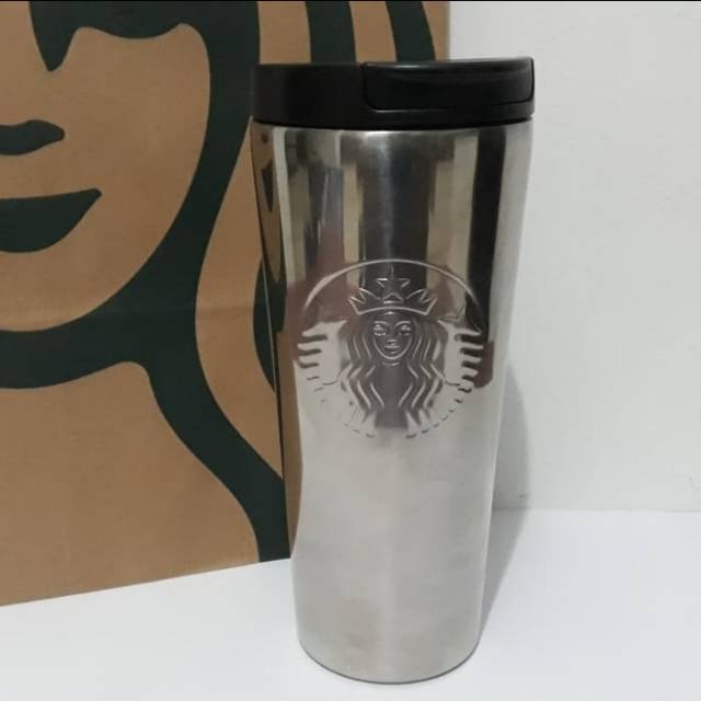 Jual Tumbler Stainless Starbucks Steel Silver Siren Size Grande ORIGINAL | Shopee Indonesia