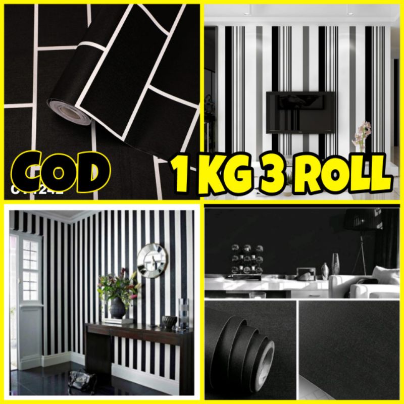 Jual Stiker Wallpaper Dinding Wallpaper Hitam Wallsticker Wallpaper ...