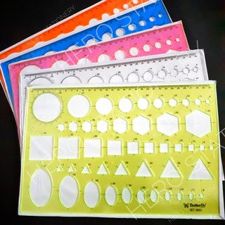 Jual Penggaris cetakan geometri bentuk kotak lingkaran segitiga oval ...