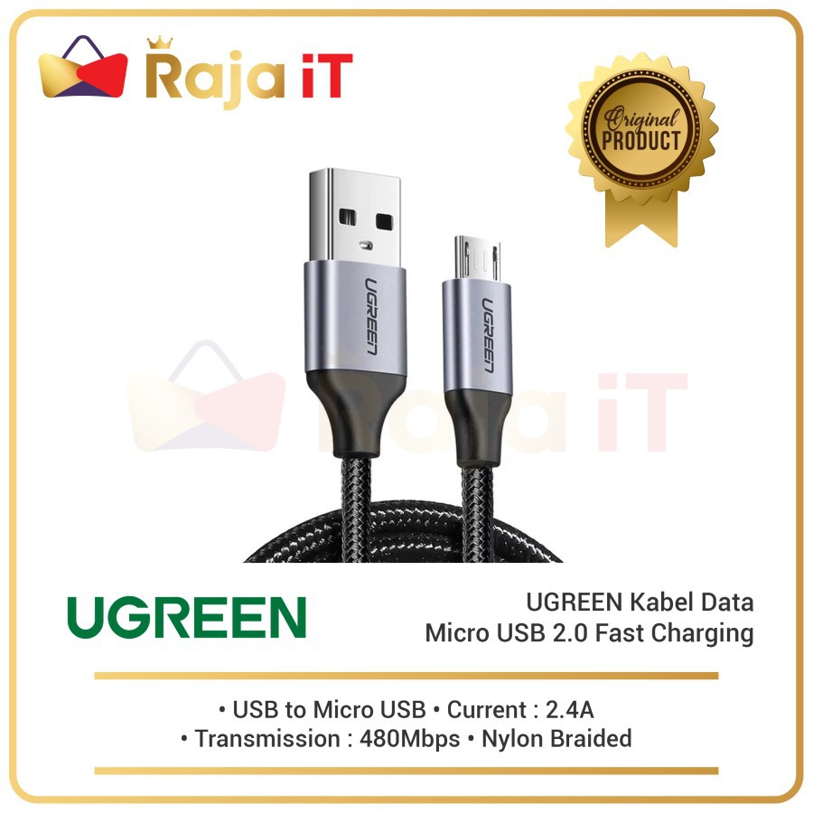 Jual UGREEN Kabel Data Micro USB to USB 2.0 Fast Charging Nylon Braided ...