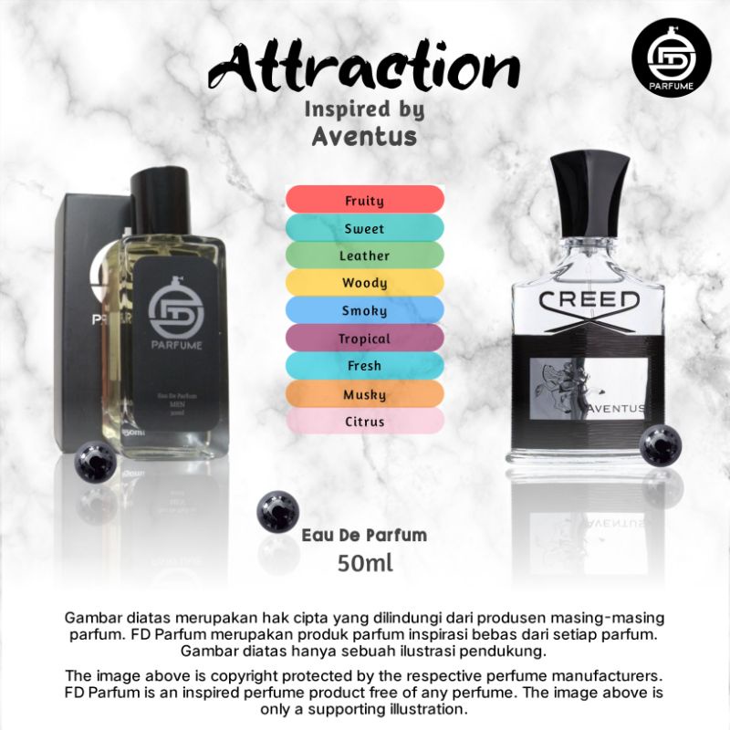 Jual Fd parfum Attraction | Aventus man | eau de parfum (50ml) | Shopee ...