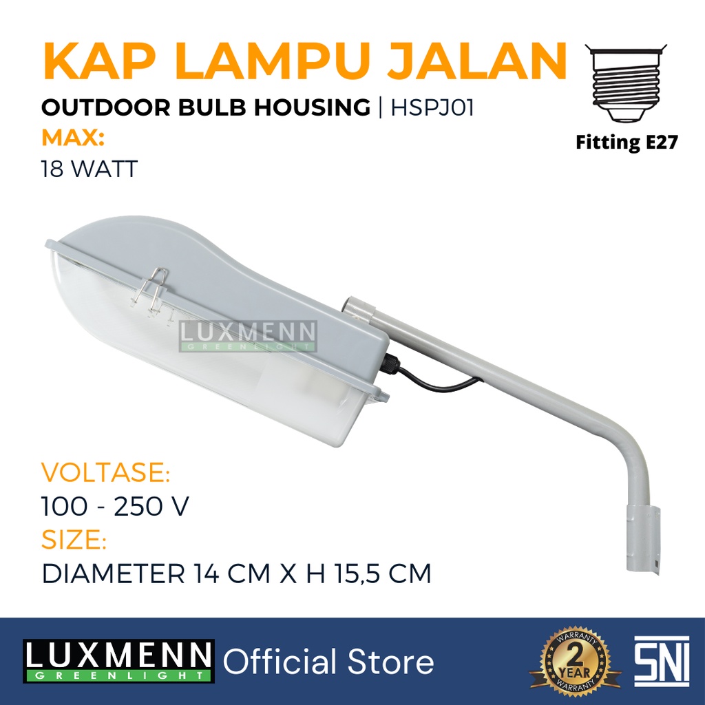 Jual Luxmenn LED Housing Lampu Jalan/ Kap Lampu PJU E27, HSPJ01 [NO SENSOR] Indonesia|Shopee ...