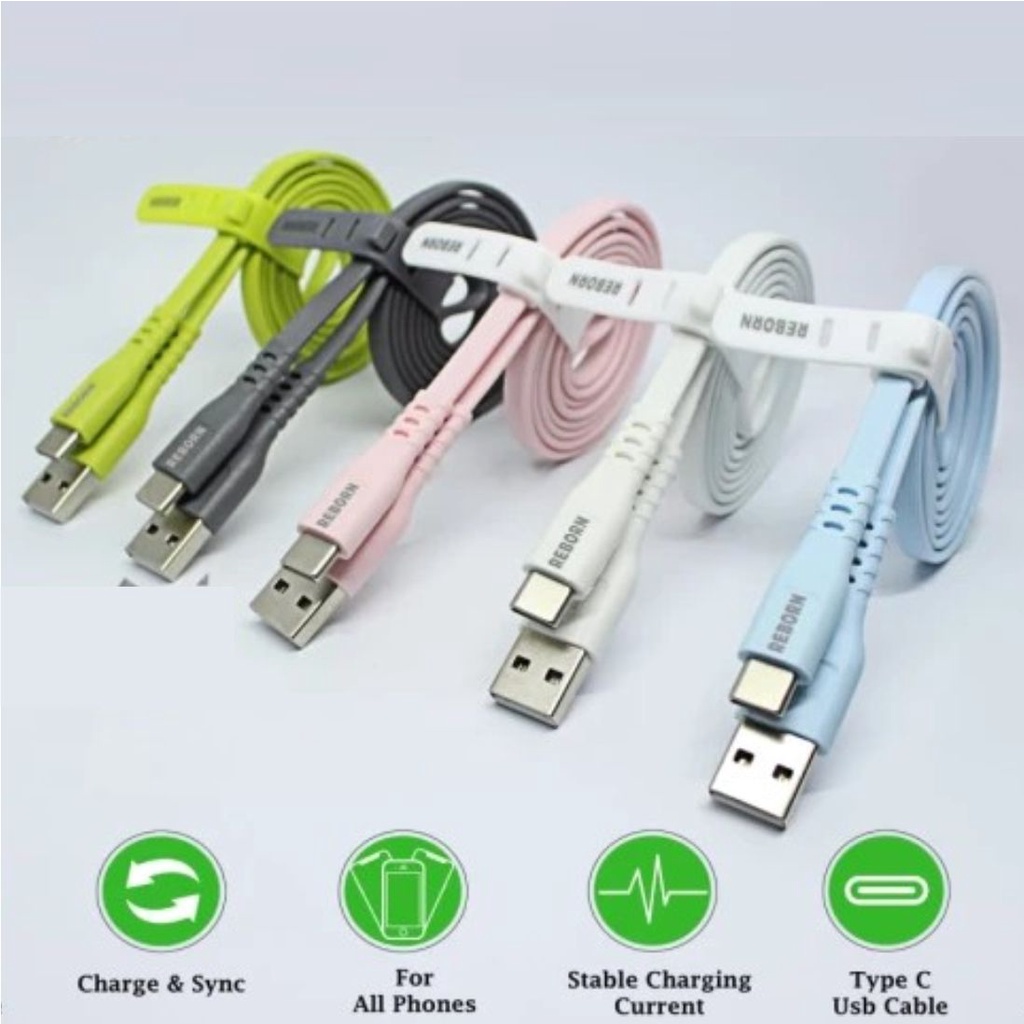Jual Kabel Data Type C Original Reborn Quick Charge 3.0 | Shopee Indonesia
