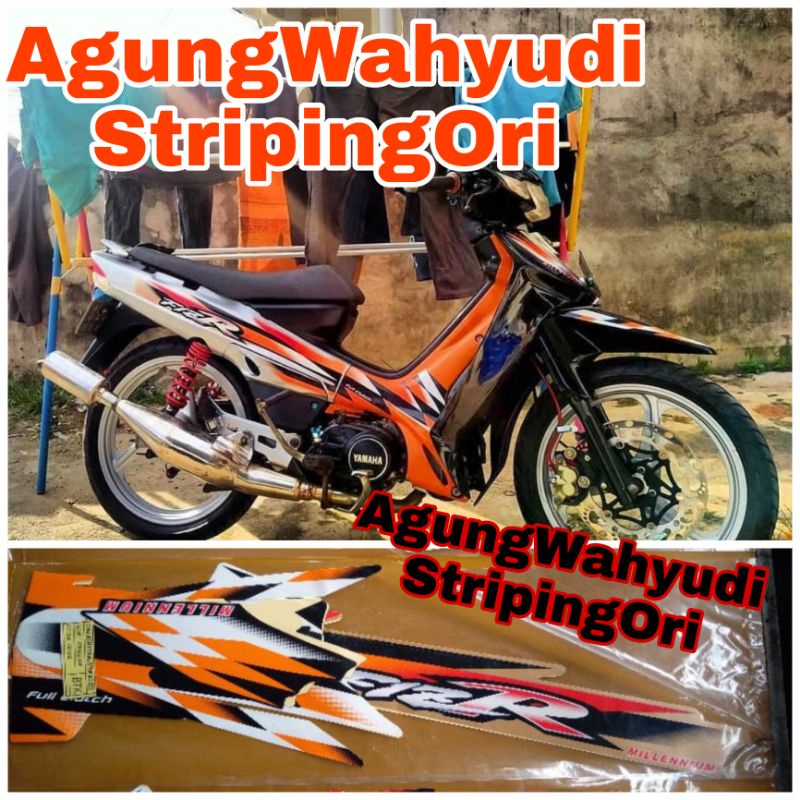 Jual STIKER STRIPING LIS BODY MOTOR YAMAHA FIZR MILLENIUM ORENZ ORANGE ...