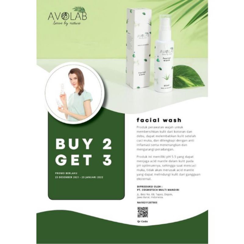 Jual SPECIAL PROMO BUY 2 GET 3 [ORI 100%] AVOLAB FACIAL WASH | Shopee Indonesia