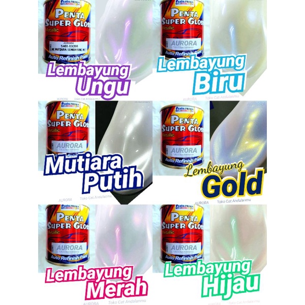 Jual Cat Lembayung Mutiara Penta Super Gloss Pearl Ungu Purple Violet, Biru Blue, Putih White ...