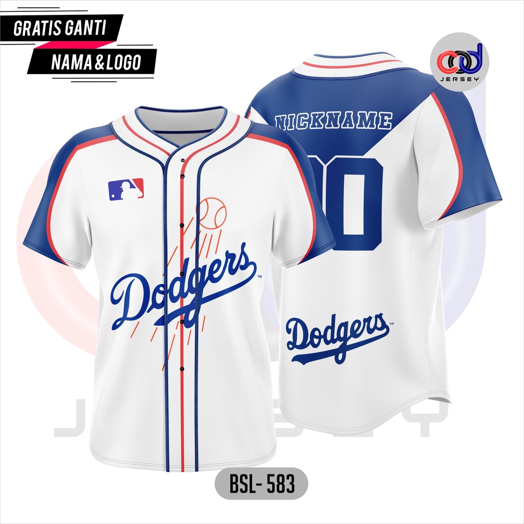 Jual JERSEY BASEBALL BAJU BASEBALL Design 3D TEAM DODGERS FULL PRINTING ...