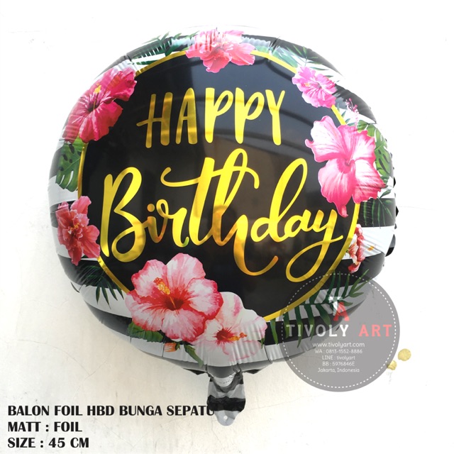 Jual Balon Foil Happy Birthday | Balon Foil HBD BUNGA SEPATU | Balon ...