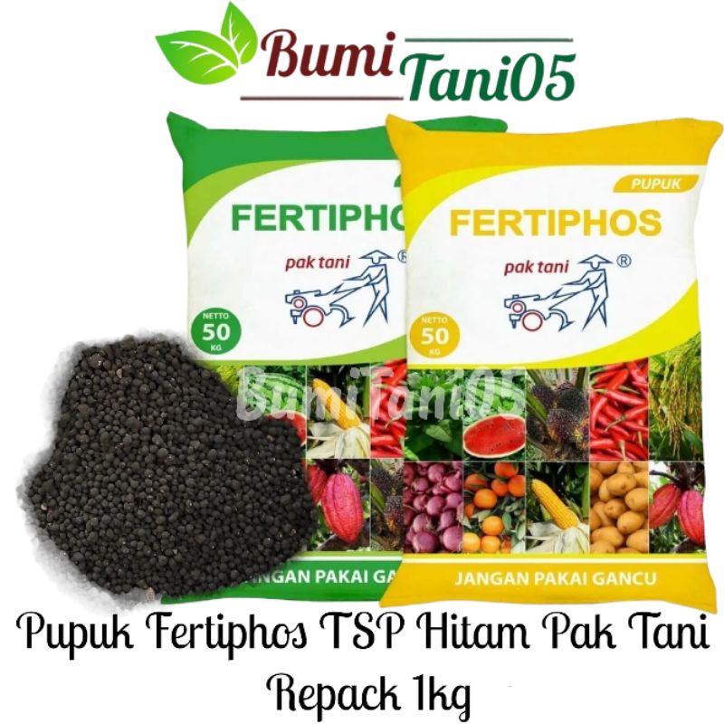 Jual Pupuk TSP Fertiphos Hitam Pak Tani Kemasan Repack 1 Kg | Shopee ...