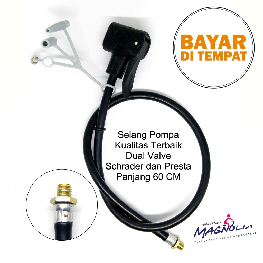 Jual Selang Pompa Ban Sepeda dan Motor Dual Valve Schrader Presta ...