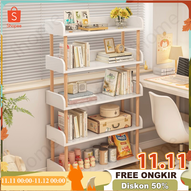 Jual IH Lemari Buku Serbaguna 5 Susun Rak buku minimalis Rak Susun Kayu ...