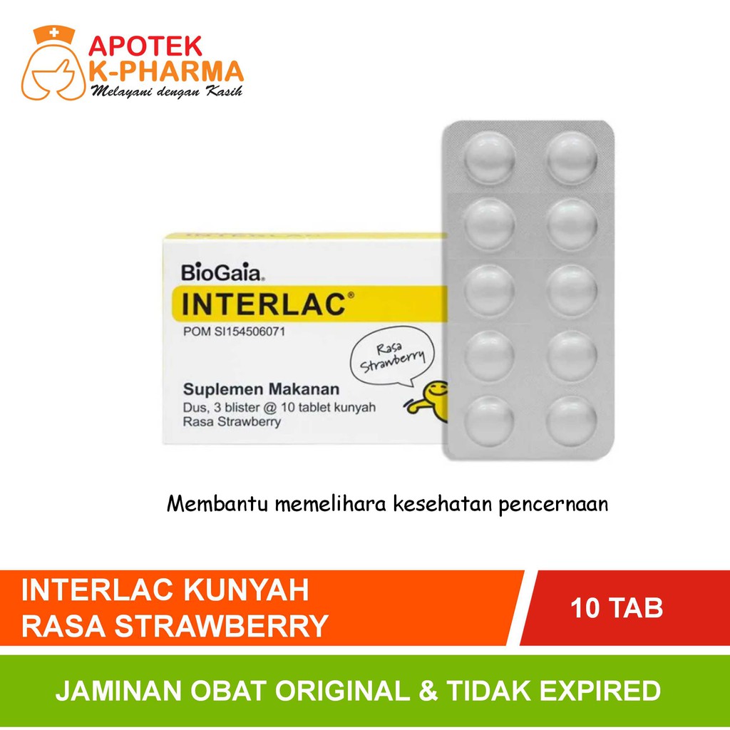 Jual Interlac Kunyah Rasa Strawberry Strip isi 10 Tablet Original ...