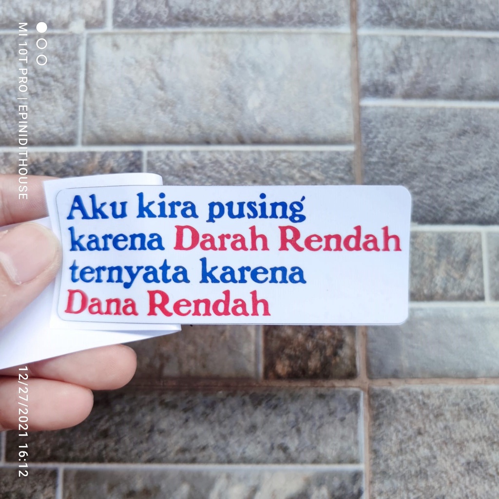 Jual Stiker Vinyl Kukira Pusing Darah Rendah Kata Lucu Nyleneh Humor ...