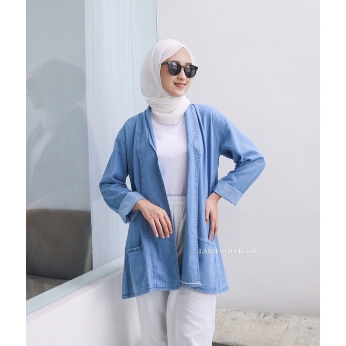 Jual Denim Outer Oversized / Jaket jeans | Shopee Indonesia