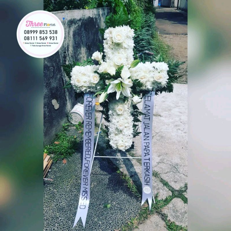 Jual bunga salib dukacita / bunga salib rumah duka / bunga salib ...