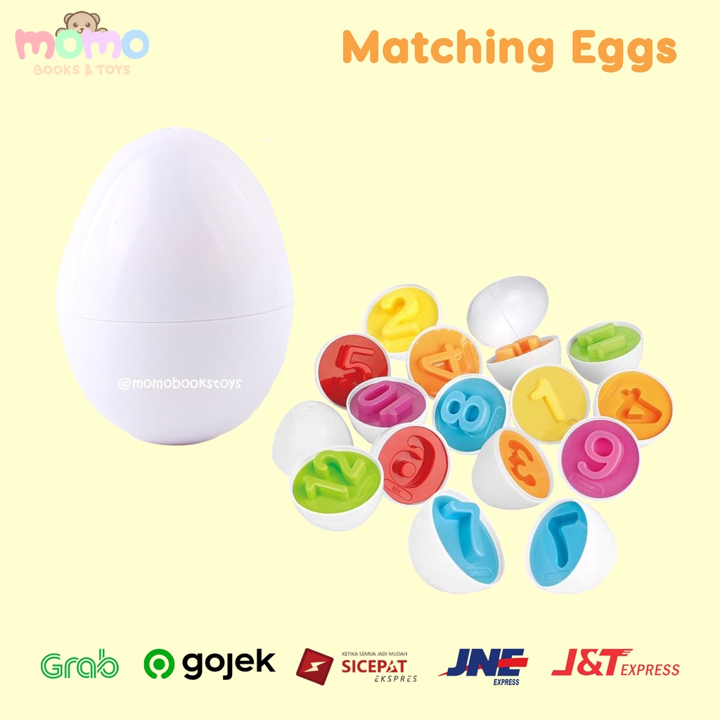 Jual [MOMO] 1 Set Matching Eggs Shapes / Numbers | Telur Mencocokan ...