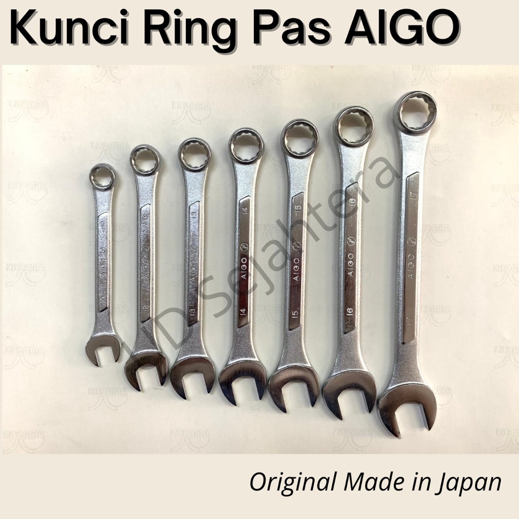 Jual Kunci Ring Pas/Combination Wrench AIGO Made in JAPAN Ukuran kecil | Shopee Indonesia