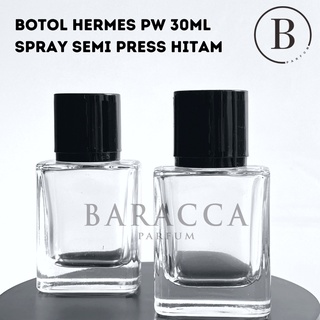 Jual Botol Parfum Hermes 30ML Semi Press Tutup Oval Hitam - Botol Parfum Kosong Hermes - Botol ...