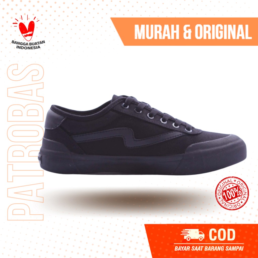 Jual Patrobas IVAN Low All Black - Sepatu Sekolah Canvas Pria Wanita ...